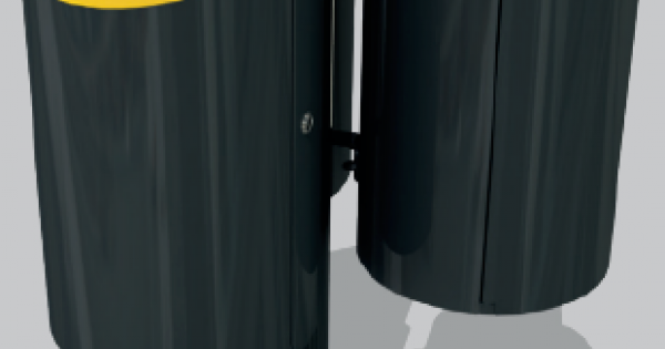 Set 3 cosuri gunoi colectare selectiva, Metal, 129 L