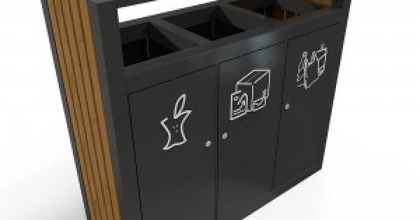 KUOKIO BM Insula compacta din metal pentru colectare deseuri